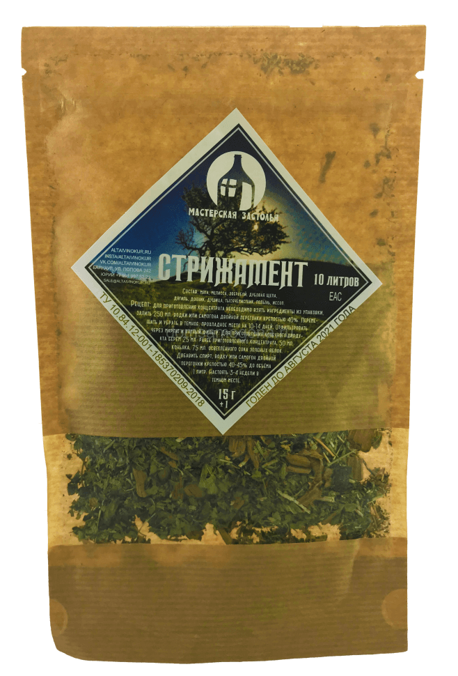 Набор для настаивания "Стрижамент" 15г (10л) Мастерская застолья купить ...